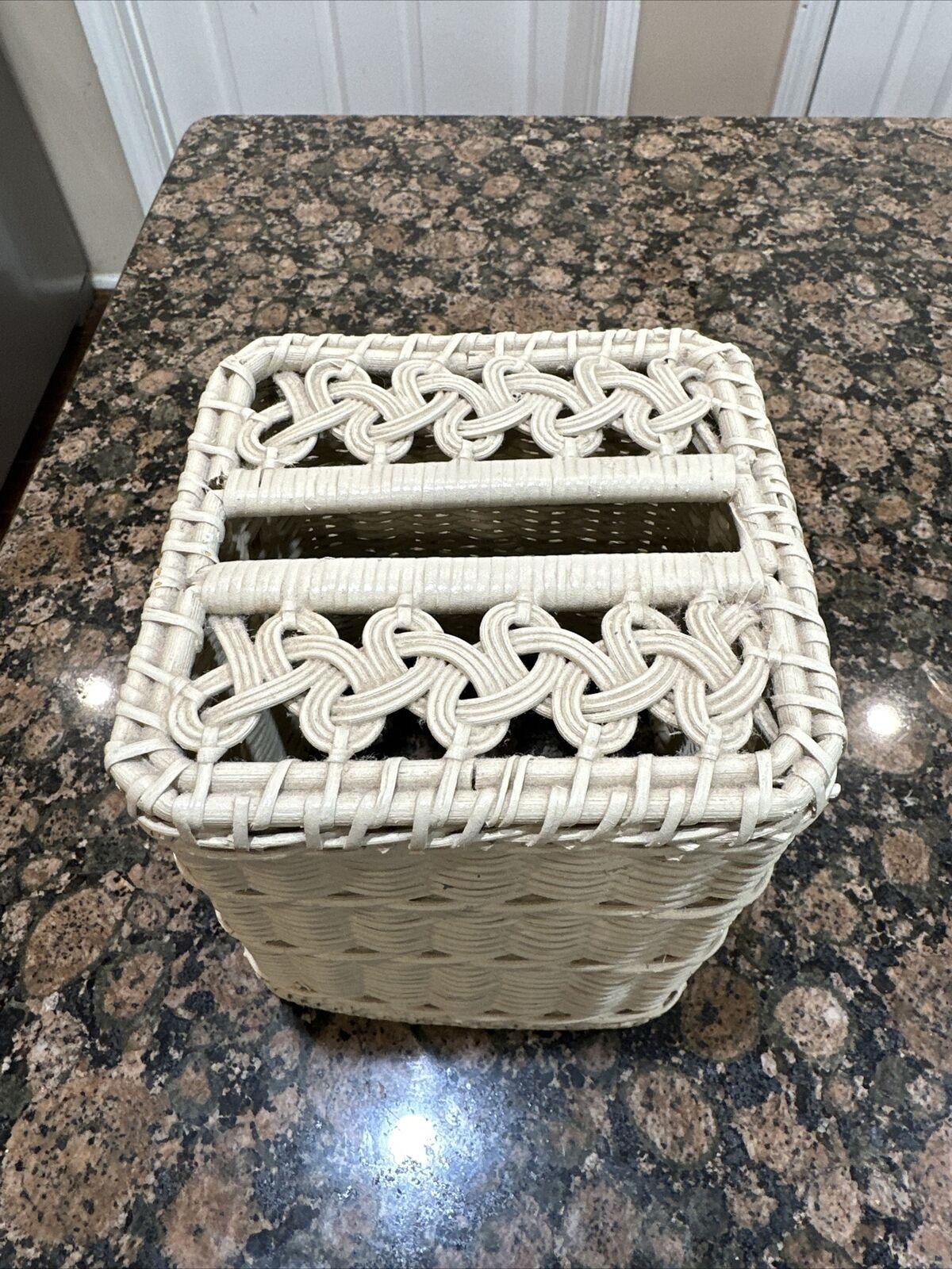 White Wicker Rattan Tissue Box Cover » Tookey Buxton