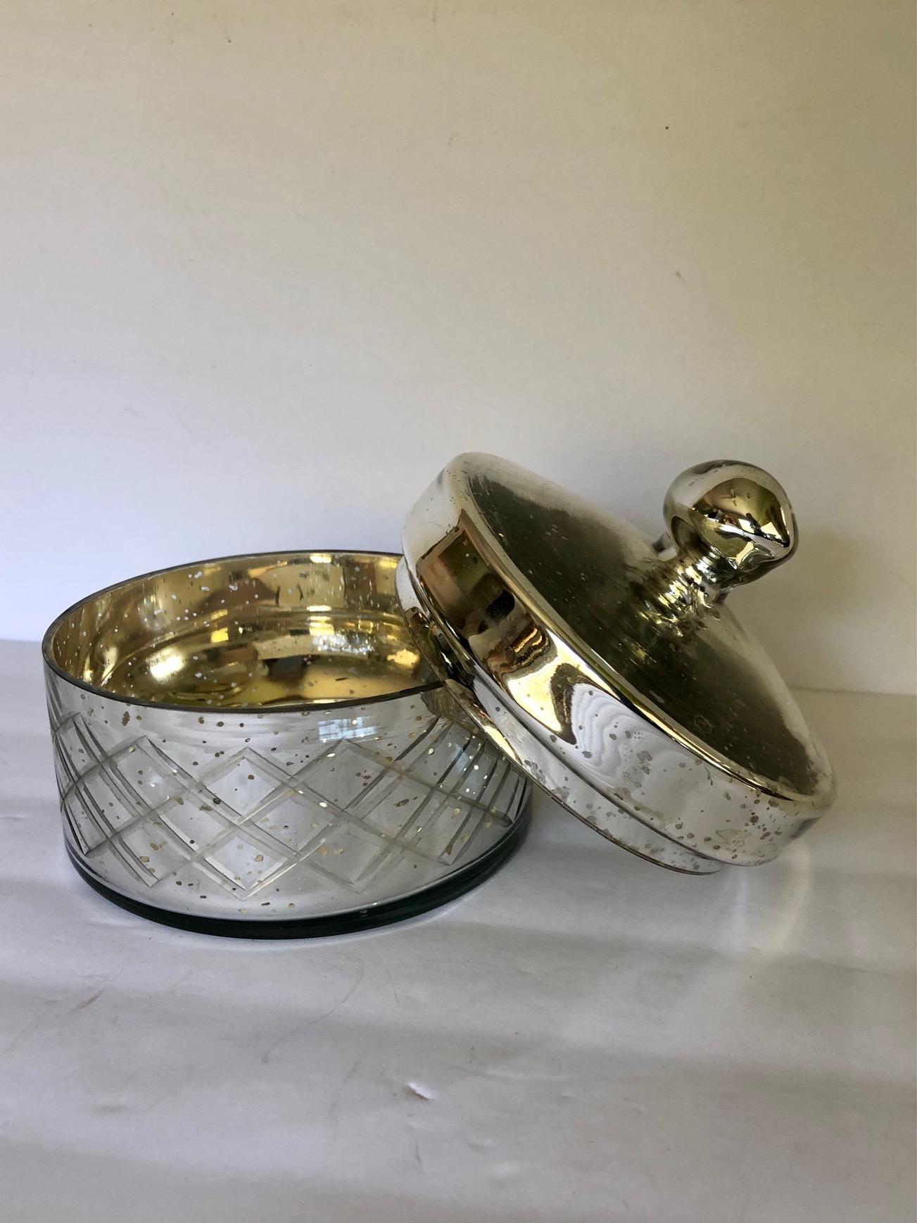 Vintage Silver Mercury Mirrored Trinket Box with Lid » Tookey Buxton